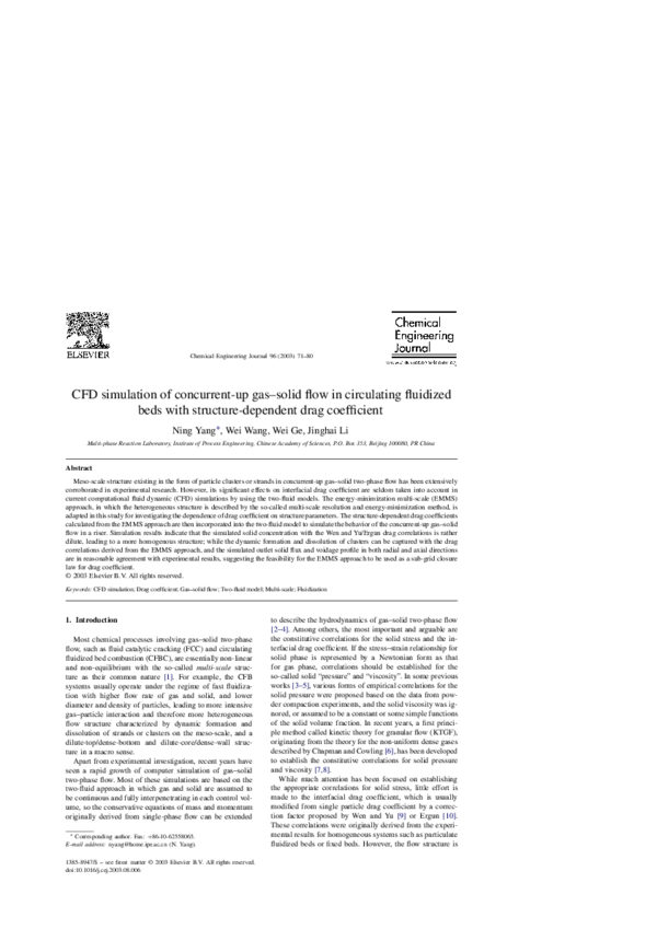 Pdf Cfd Simulation Of Concurrent Up Gassolid Flow In Circulating