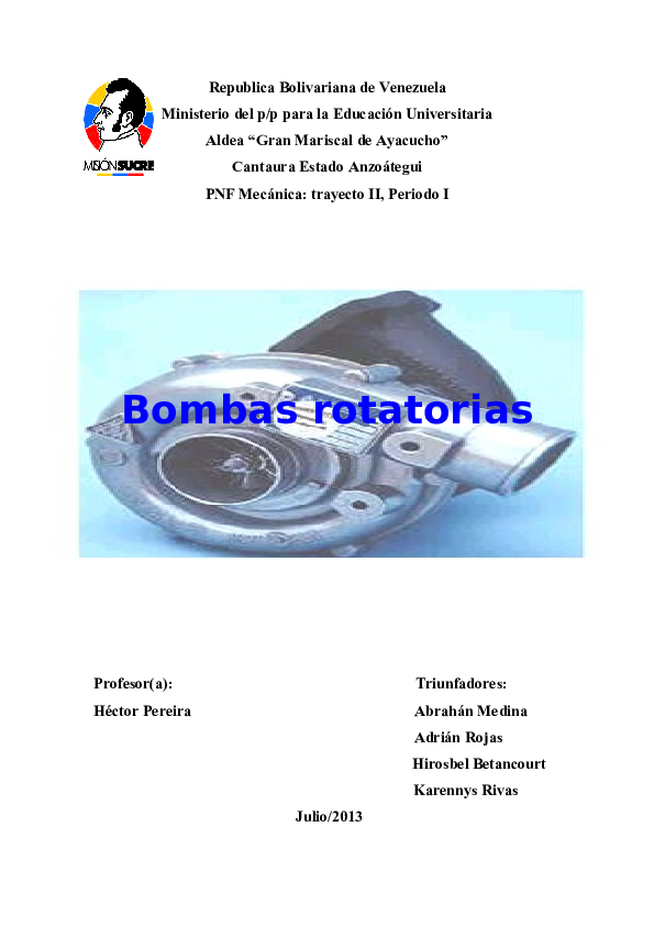 (DOC) Bombas rotatorias