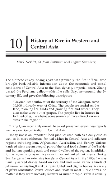 (PDF) History of rice in western and central Asia