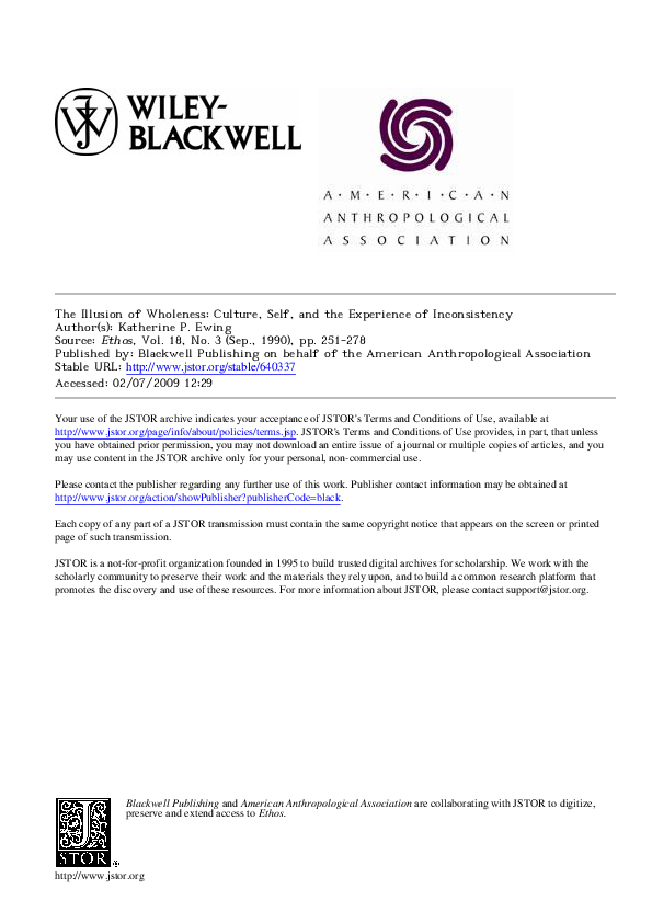 (PDF) The illusion of wholeness: Culture, self and the experience of ...