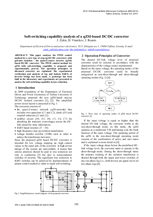 (PDF) Soft-switching capability analysis of a qZSI-based DC/DC converter