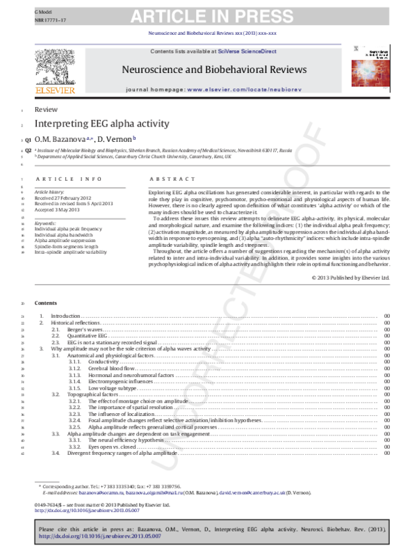 (PDF) alpha EEG interpretation