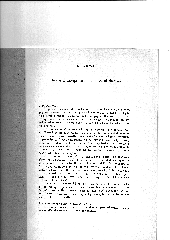 (PDF) Realistic interpretation of physical theories