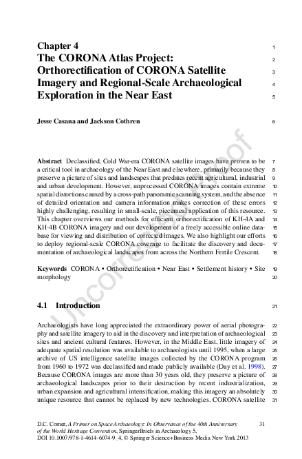 (PDF) The CORONA Atlas Project: Orthorectification of CORONA Satellite ...