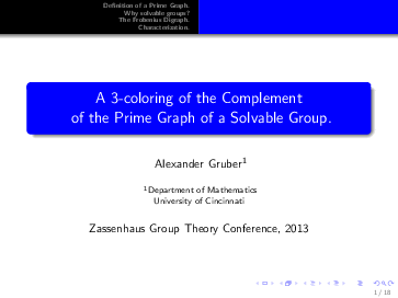(PDF) A 3-coloring of the Complement of the Prime Graph of a Solvable Group