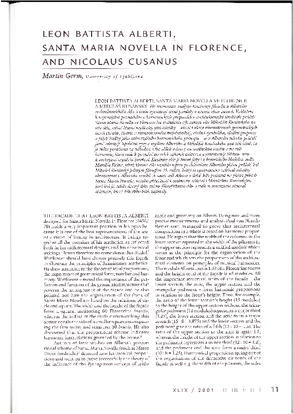 (PDF) Leon Battista Alberti, Santa Maria Novella in Florence, and ...