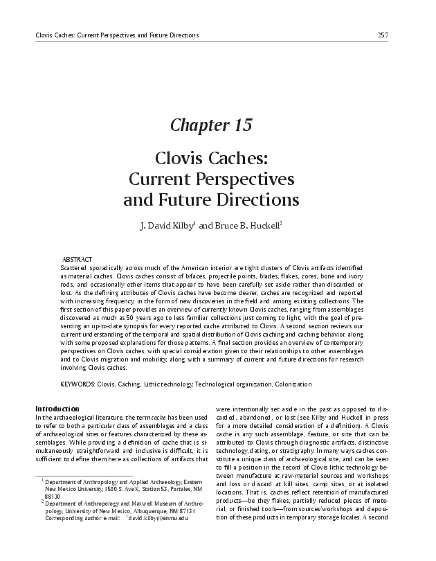 (PDF) Clovis Caches: Current Perspectives and Future Directions