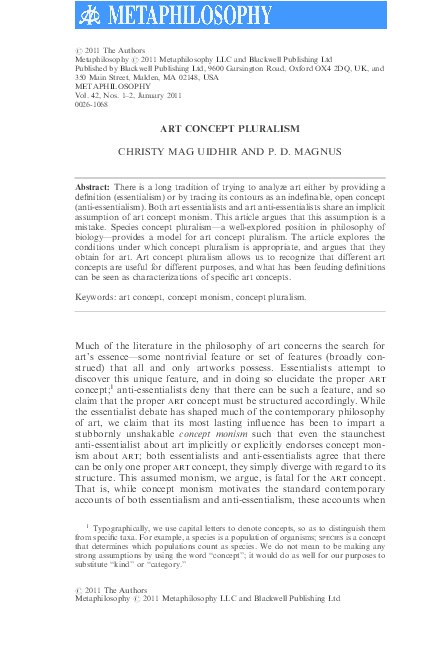 (PDF) Art Concept Pluralism