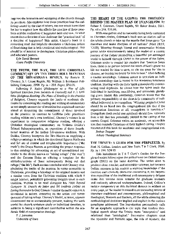 (PDF) The Trinity: A Guide for the Perplexed–By Paul M. Collins