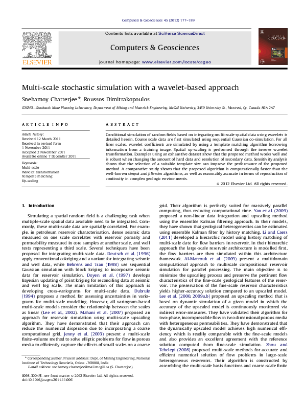 Pdf Multi Scale Stochastic Simulation With A Wavelet Based Approach
