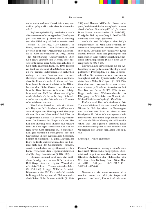 Recensione di PETER ABAELARD, Theologia >Scholarium