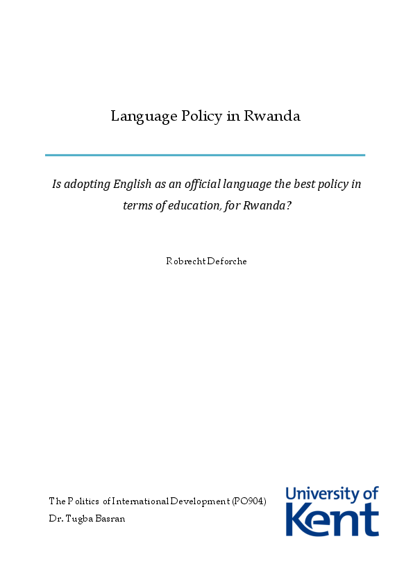 (PDF) Language Policy in Rwanda