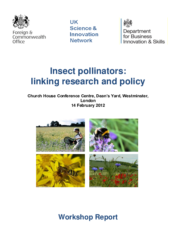 (PDF) Insect pollinators: linking research and policy. Workshop report