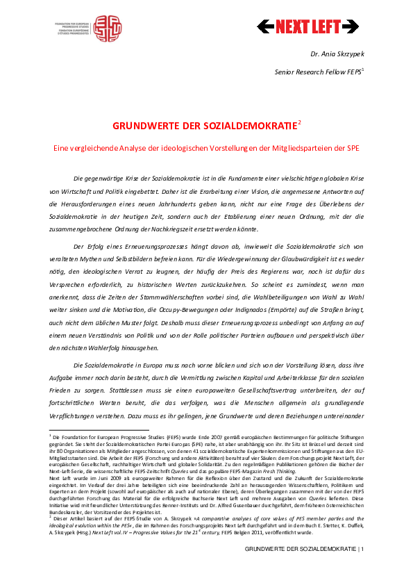 (PDF) Core Values of Social Democracy - A comparative analysis of the ...