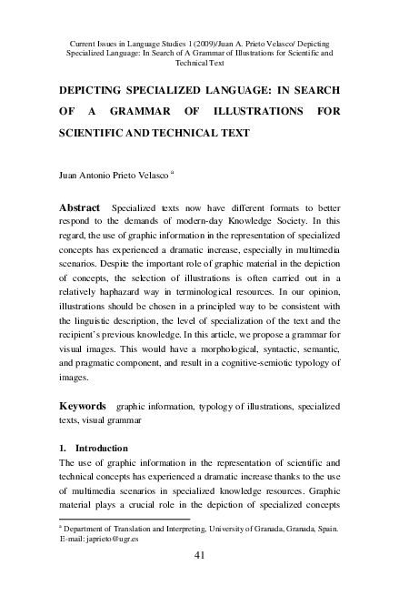 (PDF) Depicting specialized language: in search of a grammar of ...