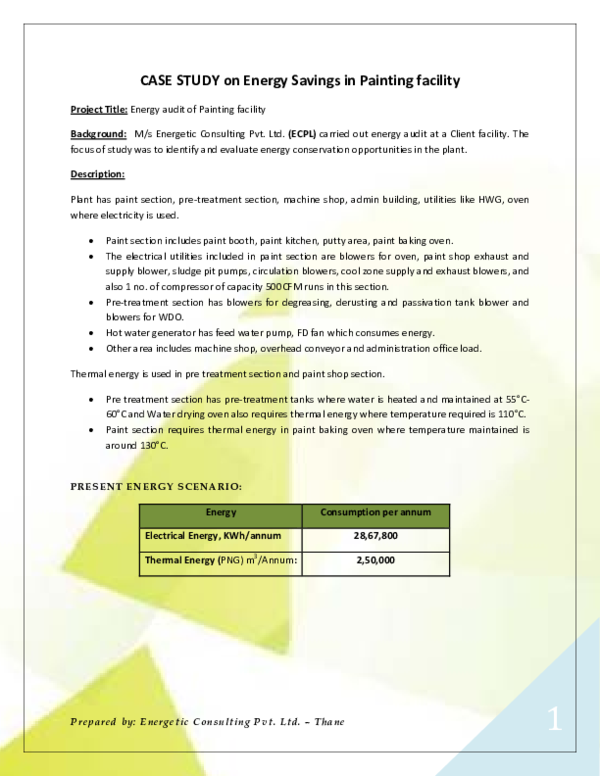 (PDF) CASE STUDY Energy audit painting booth