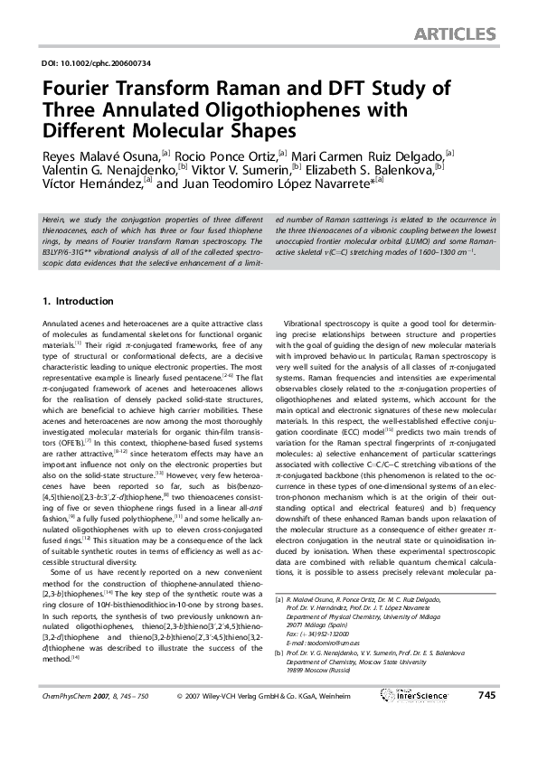 (PDF) Fourier Transform Raman and DFT Study of Three Annulated ...