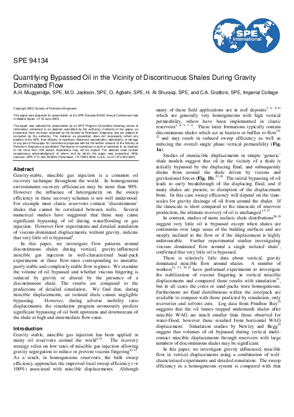 (PDF) Quantifying Bypassed Oil in the Vicinity of Discontinuous Shales ...
