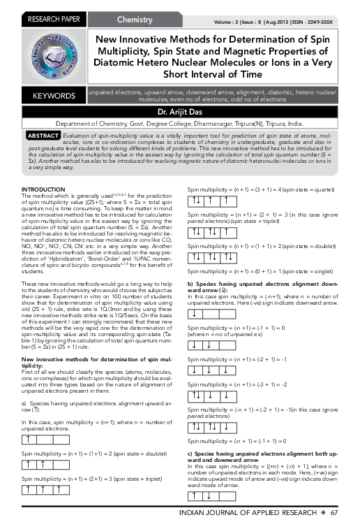 (PDF) New Innovative Methods for Determination of Spin Multiplicity ...
