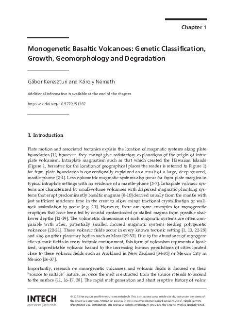 Monogenetic basaltic volcanoes genetic classification growth ...