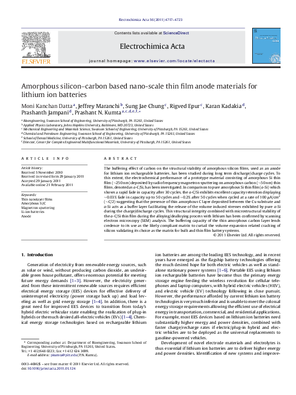 (PDF) Amorphous silicon–carbon based nano-scale thin film anode ...
