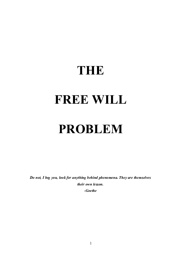 (DOC) The Free Will Problem