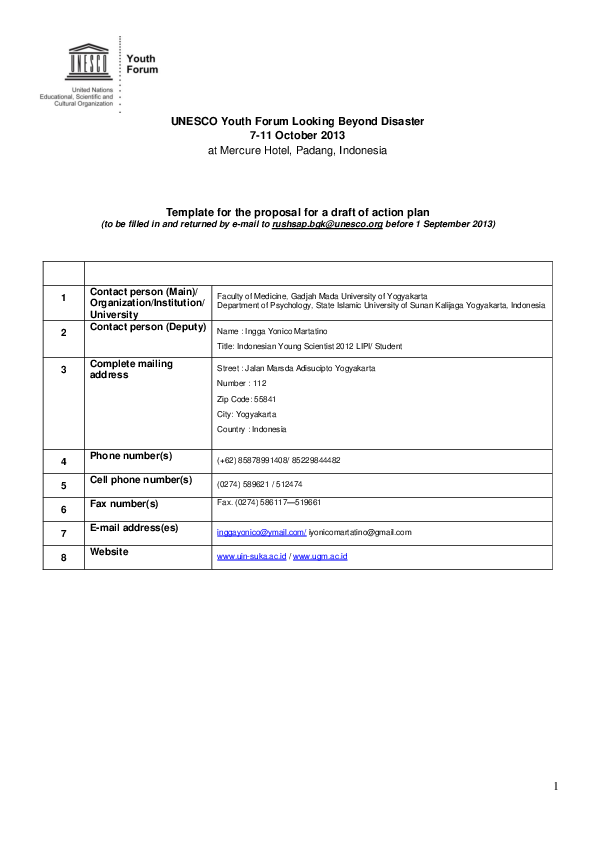 THE WINNER OF GRANT FROM UNESCO_BANGKOK__project_proposal_action_plan ...