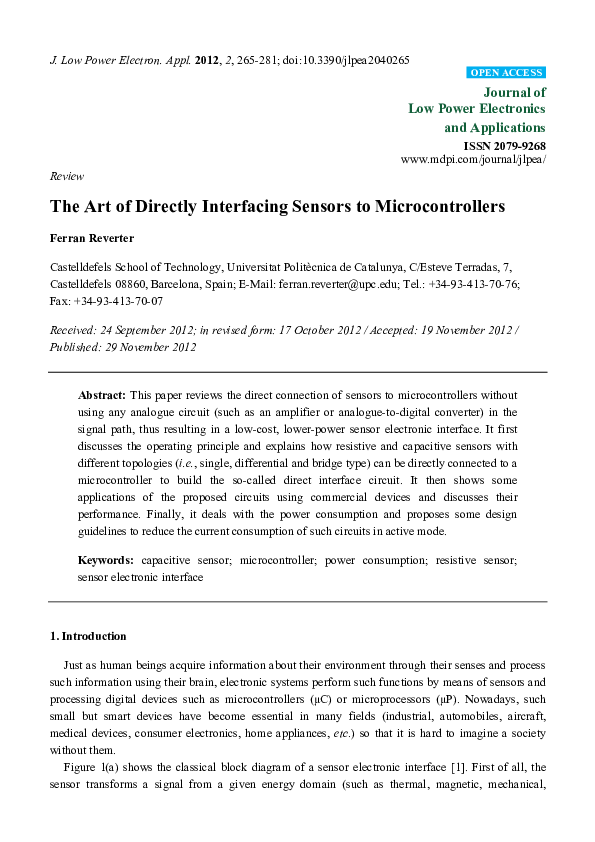 Pdf Review The Art Of Directly Interfacing Sensors To Microcontrollers