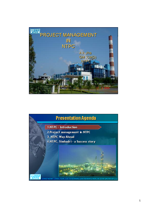 (PDF) PROJECT MANAGEMENT IN NTPC