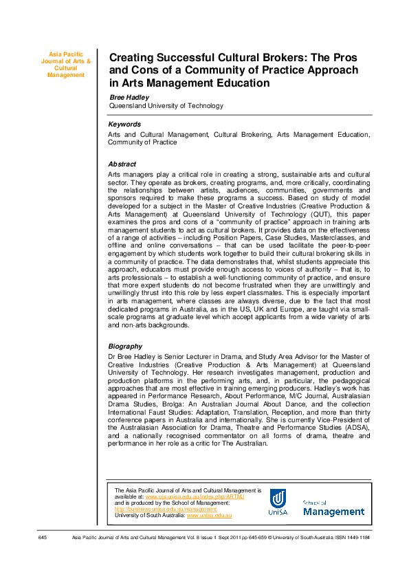 (PDF) Creating successful cultural Brokers: the pros and cons of a ...