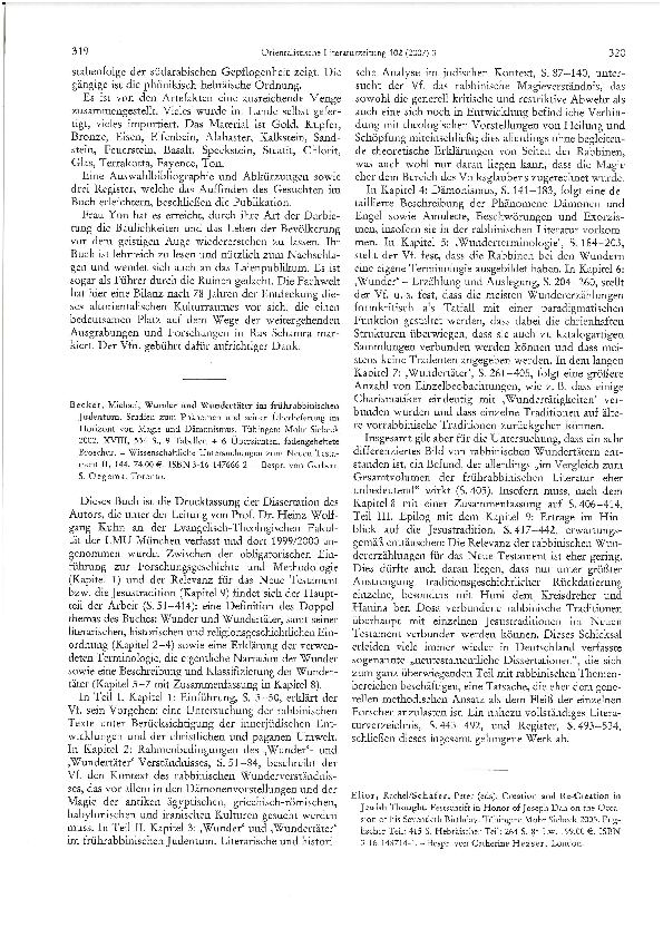 (PDF) "Review of: Rachel Elior/Peter Schaefer (eds), Creation and R ...