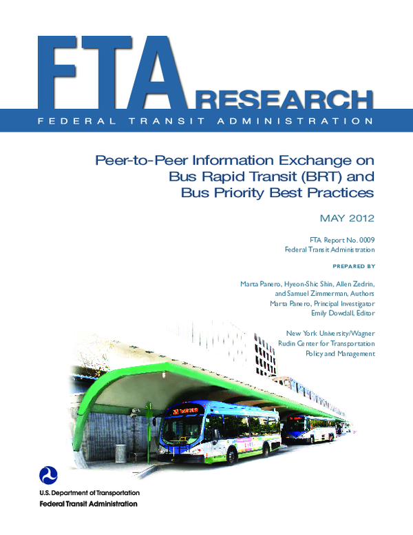(PDF) Peer-to-Peer Information Exchange on Bus Rapid Transit (BRT) and Bus Priority Best Practices