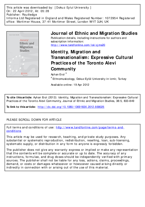 (PDF) Identity, Migration and Transnationalism: Expressive Cultural ...