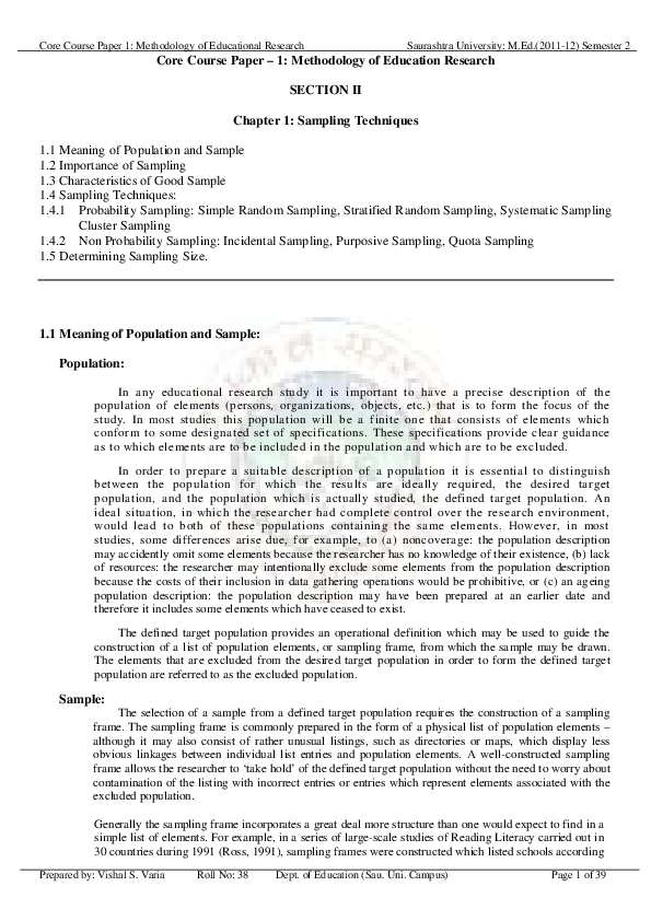 (PDF) Notes on Educational Research