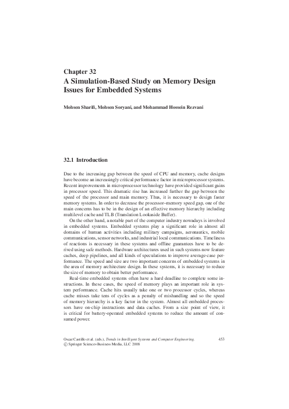 (PDF) A Simulation-Based Study on Memory Design Issues for Embedded Systems