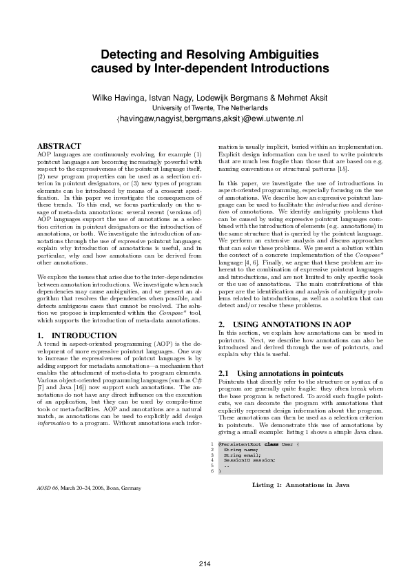 (PDF) Detecting and resolving ambiguities caused by inter-dependent introductions