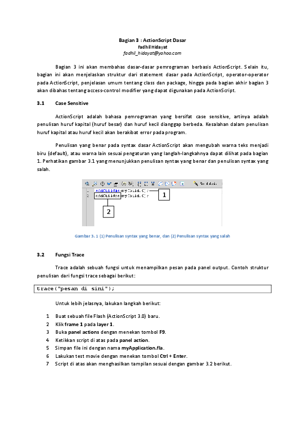 (PDF) sesi 2 actionscript 3 dasar1