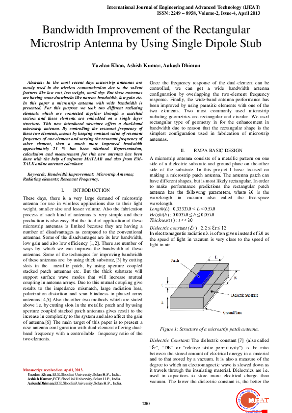(PDF) Bandwidth Improvement of the Rectangular Microstrip Antenna by ...