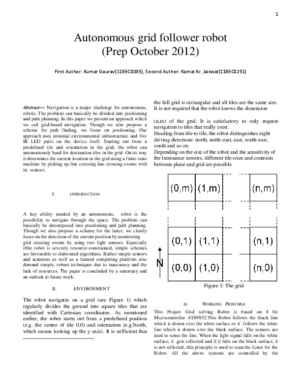 (DOC) grid follower robot