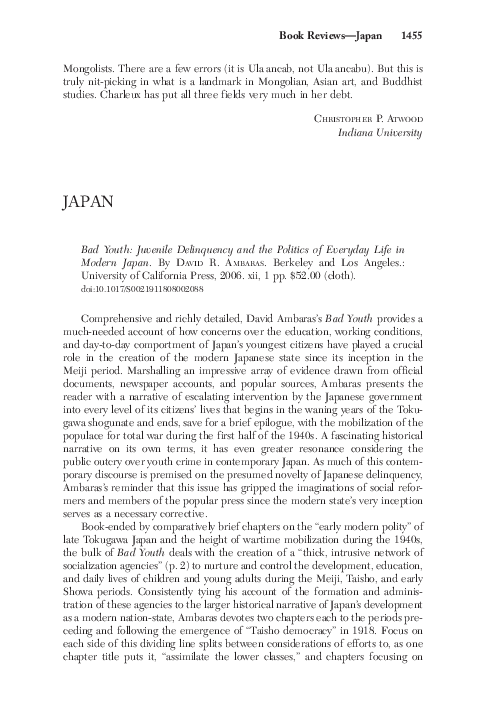 (PDF) Bad Youth: Juvenile Delinquency and the Politics of Everyday Life ...