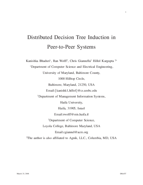 (PDF) Distributed Decision-Tree Induction in Peer-to-Peer Systems