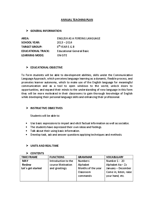 (DOC) ANNUAL TEACHING PLAN