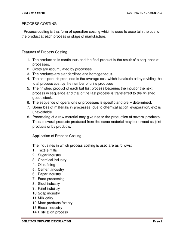 (DOC) 5 PROCESS COSTING