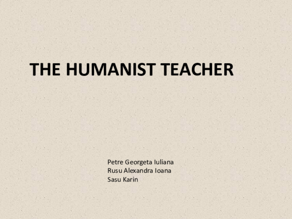 (PPT) humanism and the humanist teacher