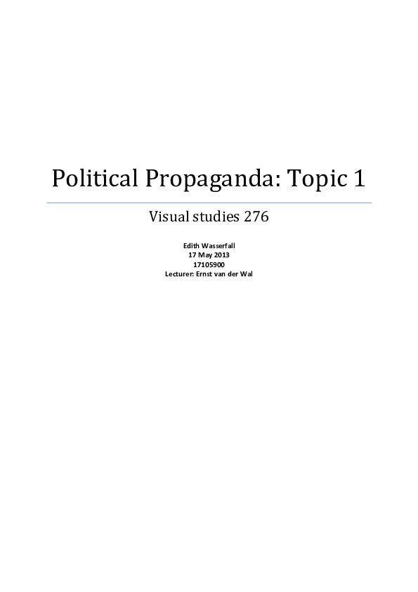 (DOC) Propaganda Assignment