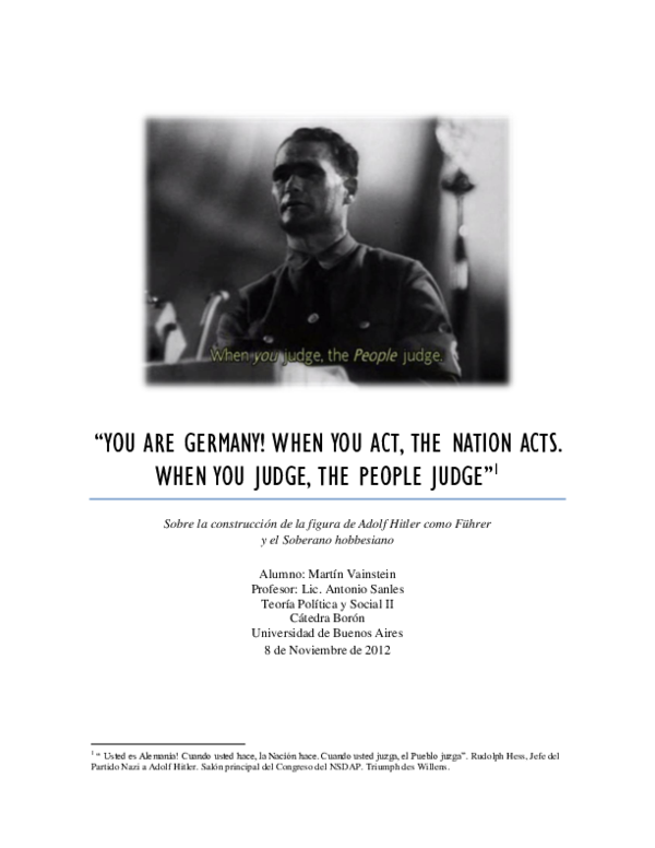 (PDF) Sobre la construcción de la figura de Adolf Hitler como Führer y ...