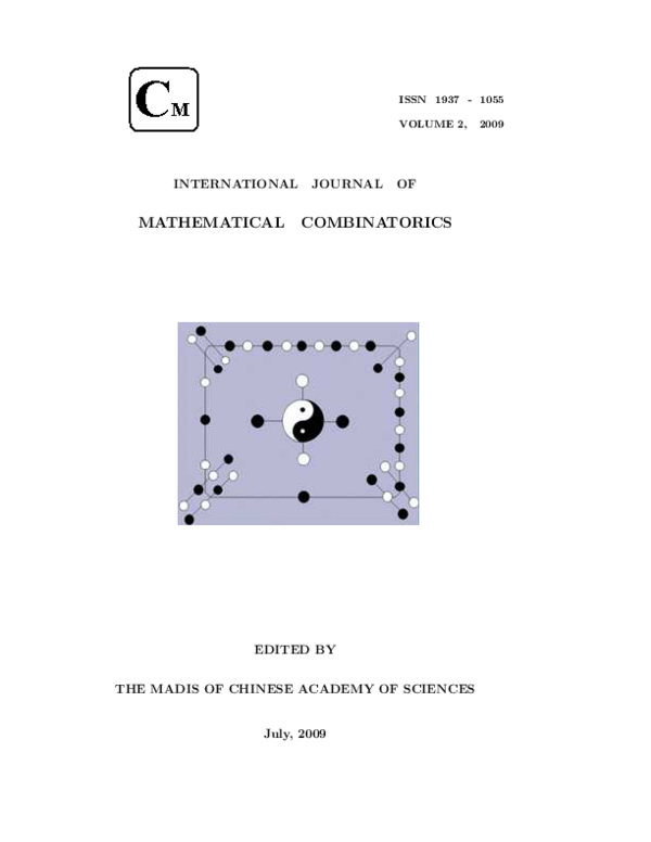 (PDF) International Journal of Mathematical Combinatorics: 2009, Vol. 2