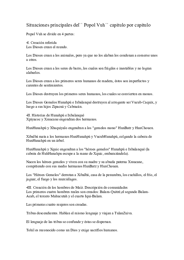 (DOC) Situaciones principales del popol vuh