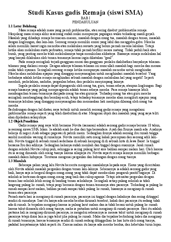 (DOC) Studi Kasus gadis Remaja