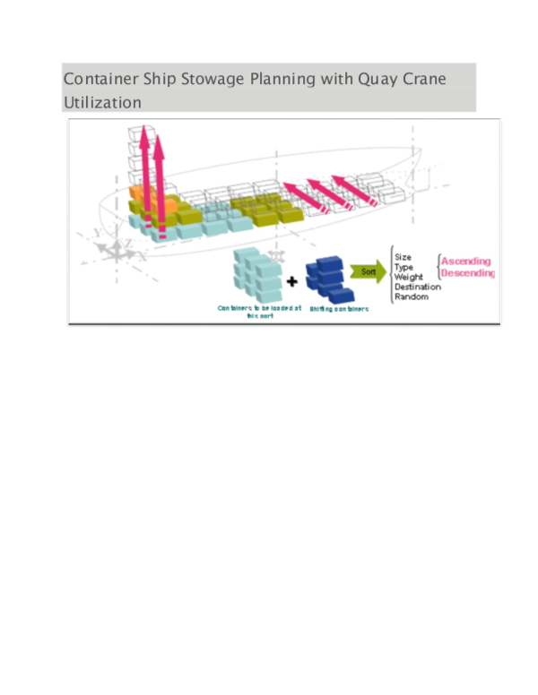 (DOC) Container Ship Stowage Planning with Quay Crane Utilization